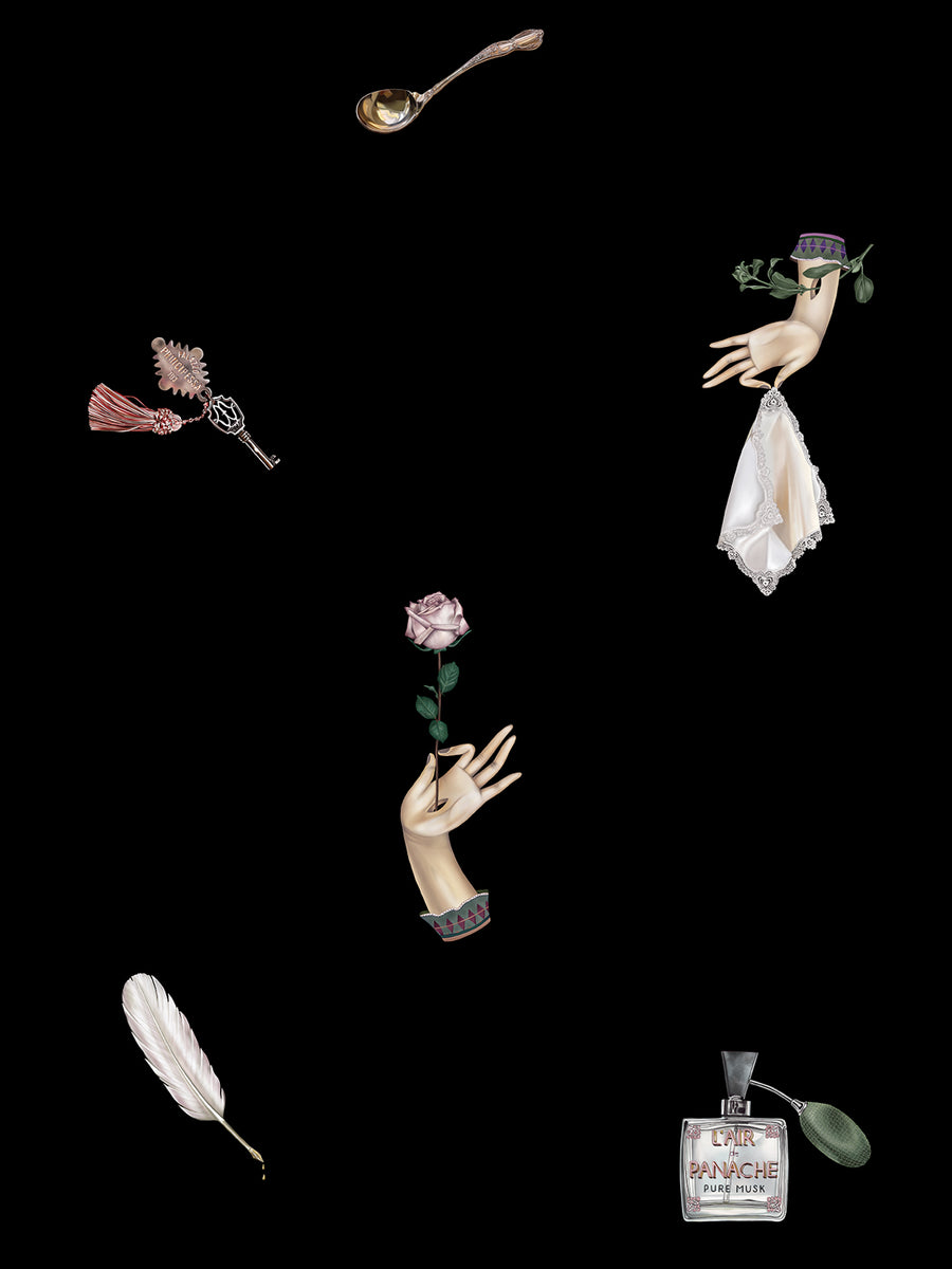 Luxury Artistic Wallpaper - Hand-Painted Black Whimsy Wallpaper – Witch ...